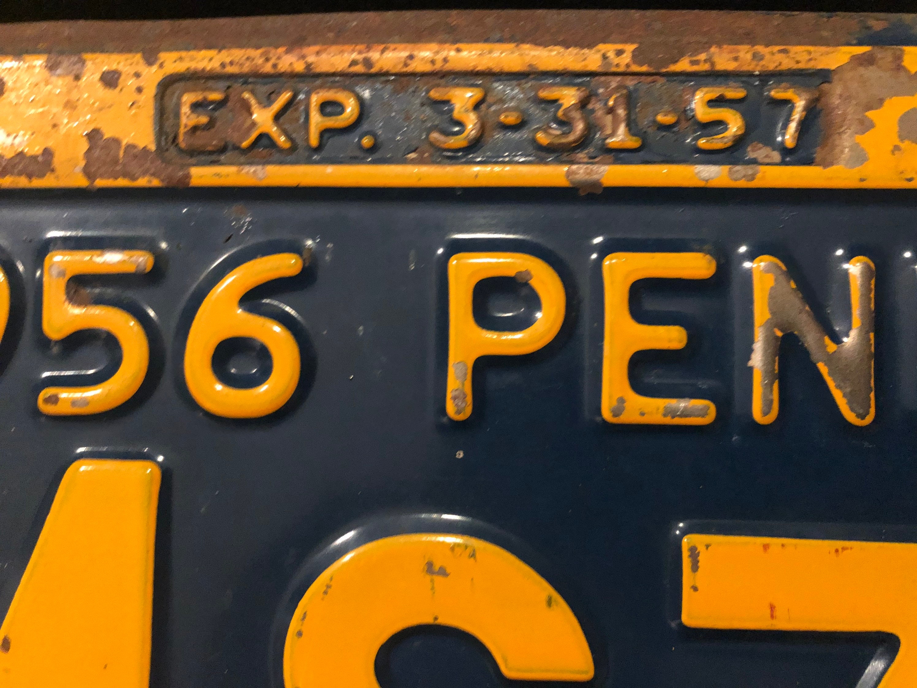 Vintage Original 1956 PA License Plate in Good Condition - Etsy