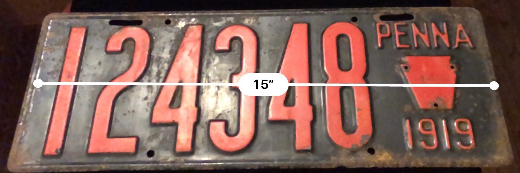 Vintage Original 1919 PA License Plate in Excellent Condition | Etsy