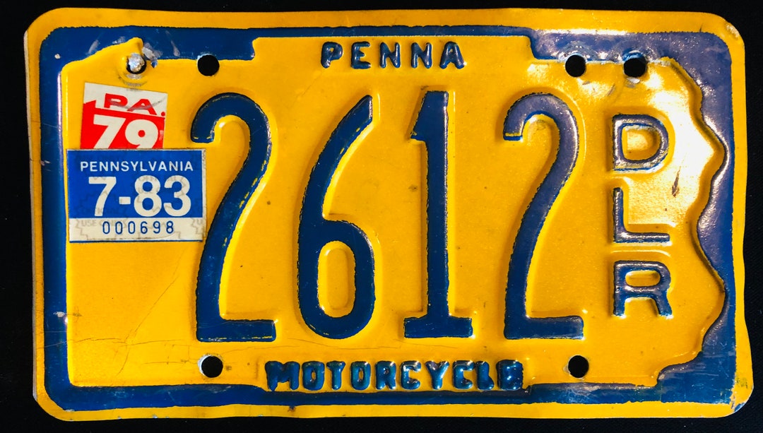 Vintage 1970s PA Dealer Motorcycle License Plate in Mint Condition - Etsy