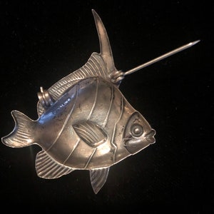 Vintage Original Sterling Silver Fish Pin in Excellent Condition - Etsy