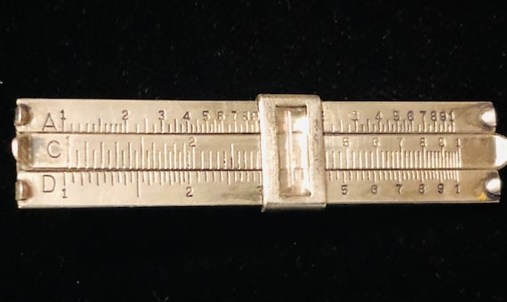Vintage original Sterling Silver Tie Clip Movable Ruler Made | Etsy