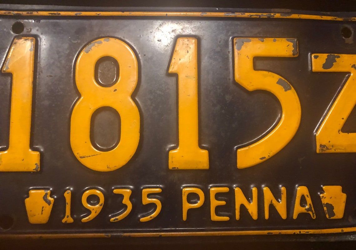 Vintage 1935 PA License Plate in Clean Condition - Etsy
