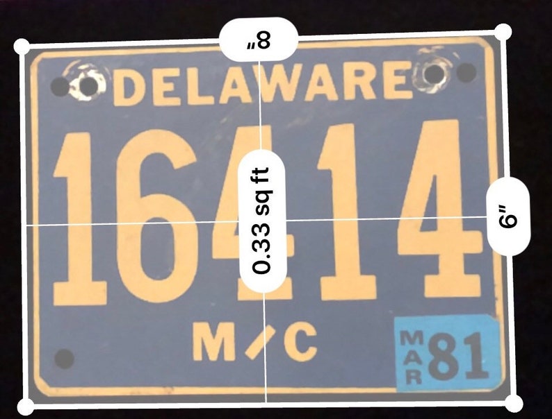 Vintage 1981 Delaware Motorcycle License Plate in Excellent Condition ...
