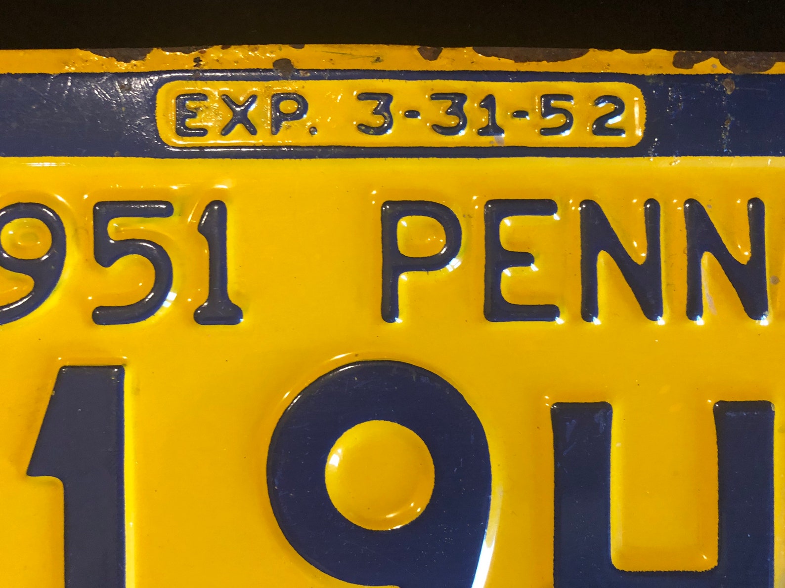 Beautiful Vintage Original 1951 PA License Plate in Excellent - Etsy