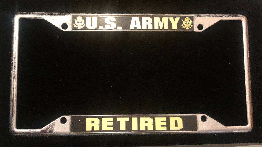 Vintage US Army Retired License Plate Frame in Good Condition - Etsy