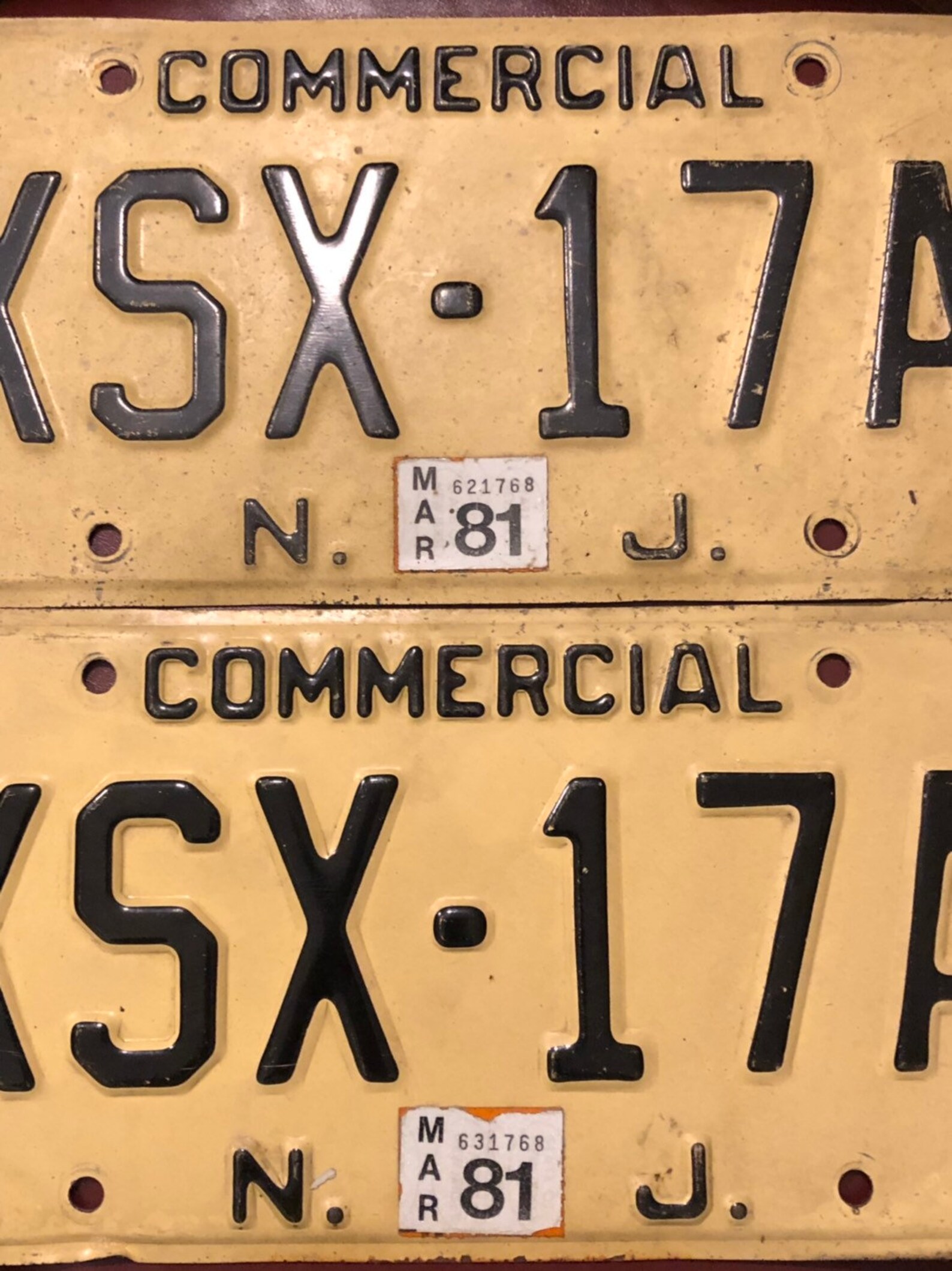 Vintage Set of Two Matching 1981 NJ Commercial License Plates - Etsy
