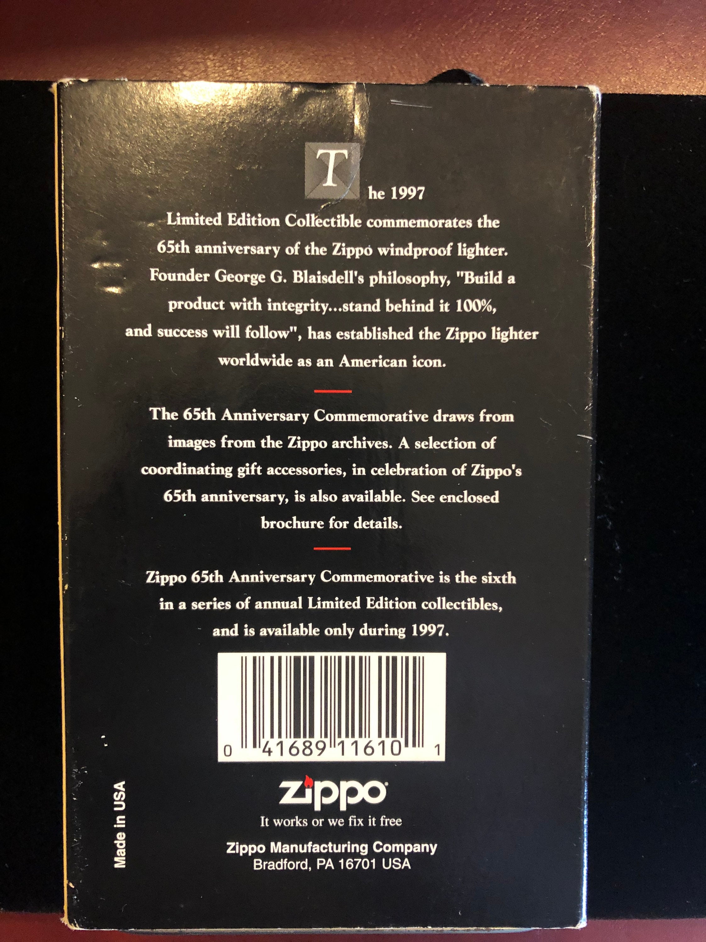 Beautiful Zippo 65th Anniversary Limited Edition Collectible | Etsy