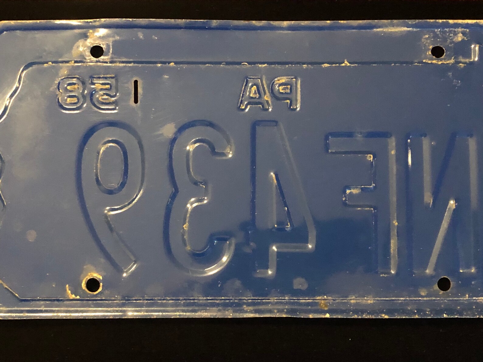 Vintage 1958 PA License Plate in Excellent Condition - Etsy