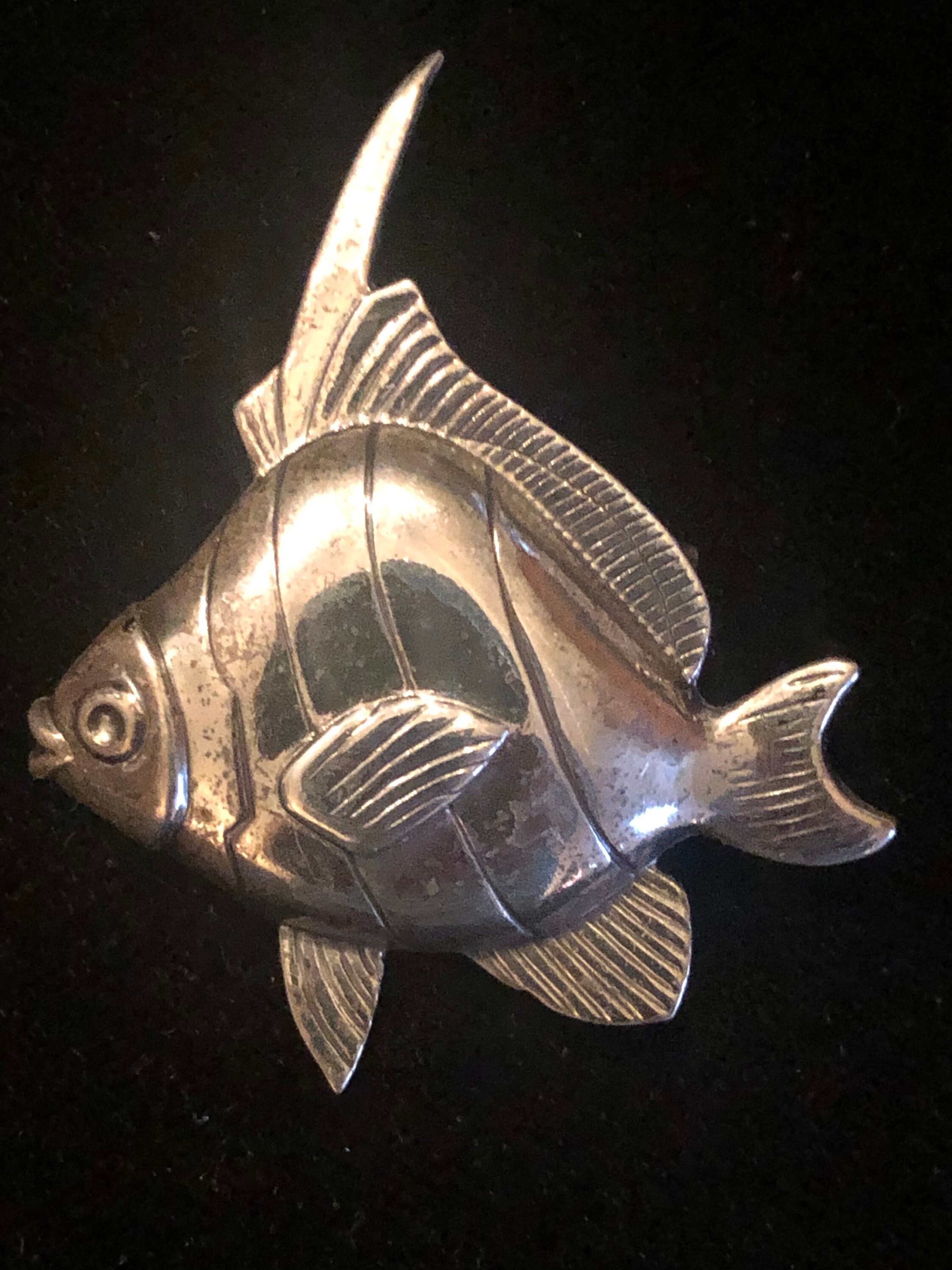 Vintage Original Sterling Silver Fish Pin in Excellent - Etsy