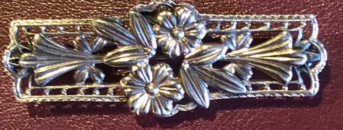 Sterling Silver Art Deco Pin - Etsy