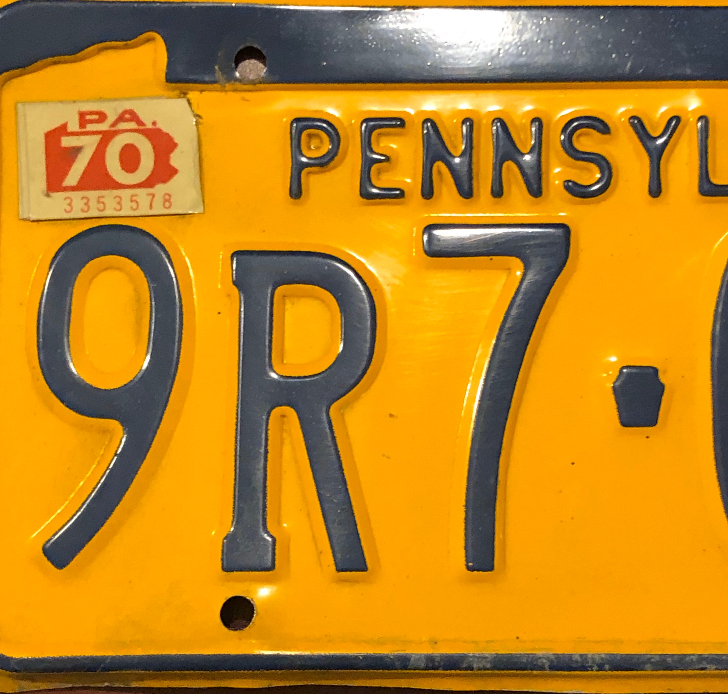 Vintage 1970 PA License Plate - Etsy