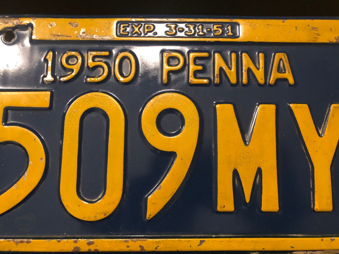 Vintage 1950 PA License Plate in Mint Condition - Etsy
