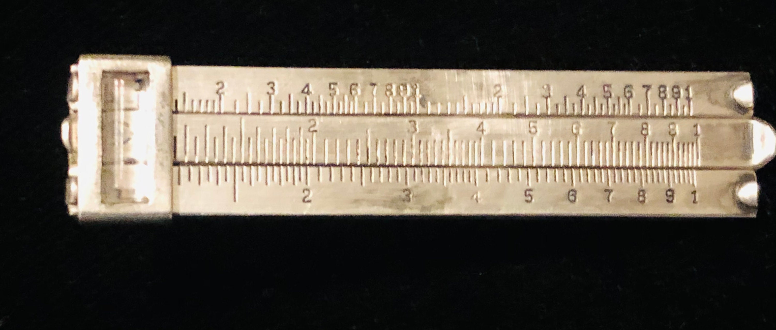Vintage original Sterling Silver Tie Clip Movable Ruler Made | Etsy