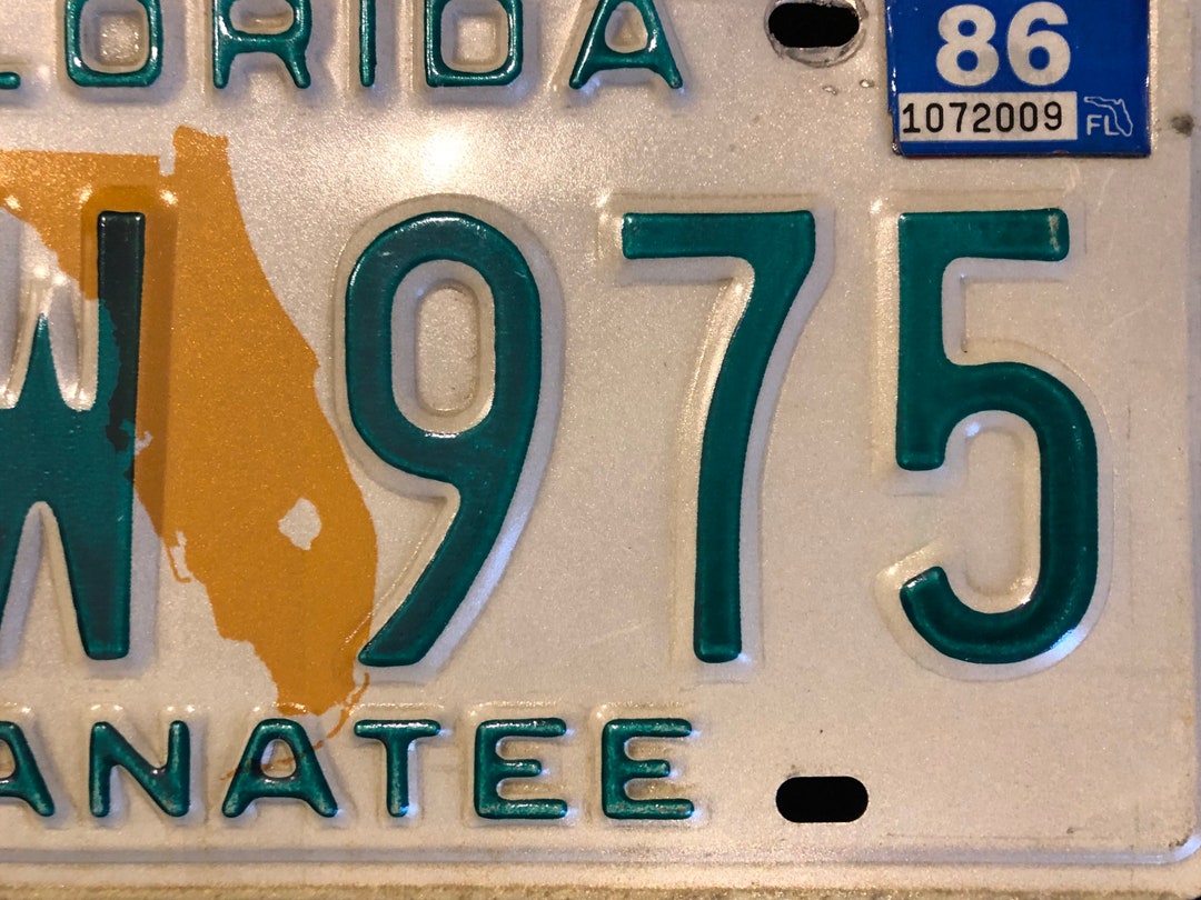 1986 Florida License Plate (manatee) - Etsy