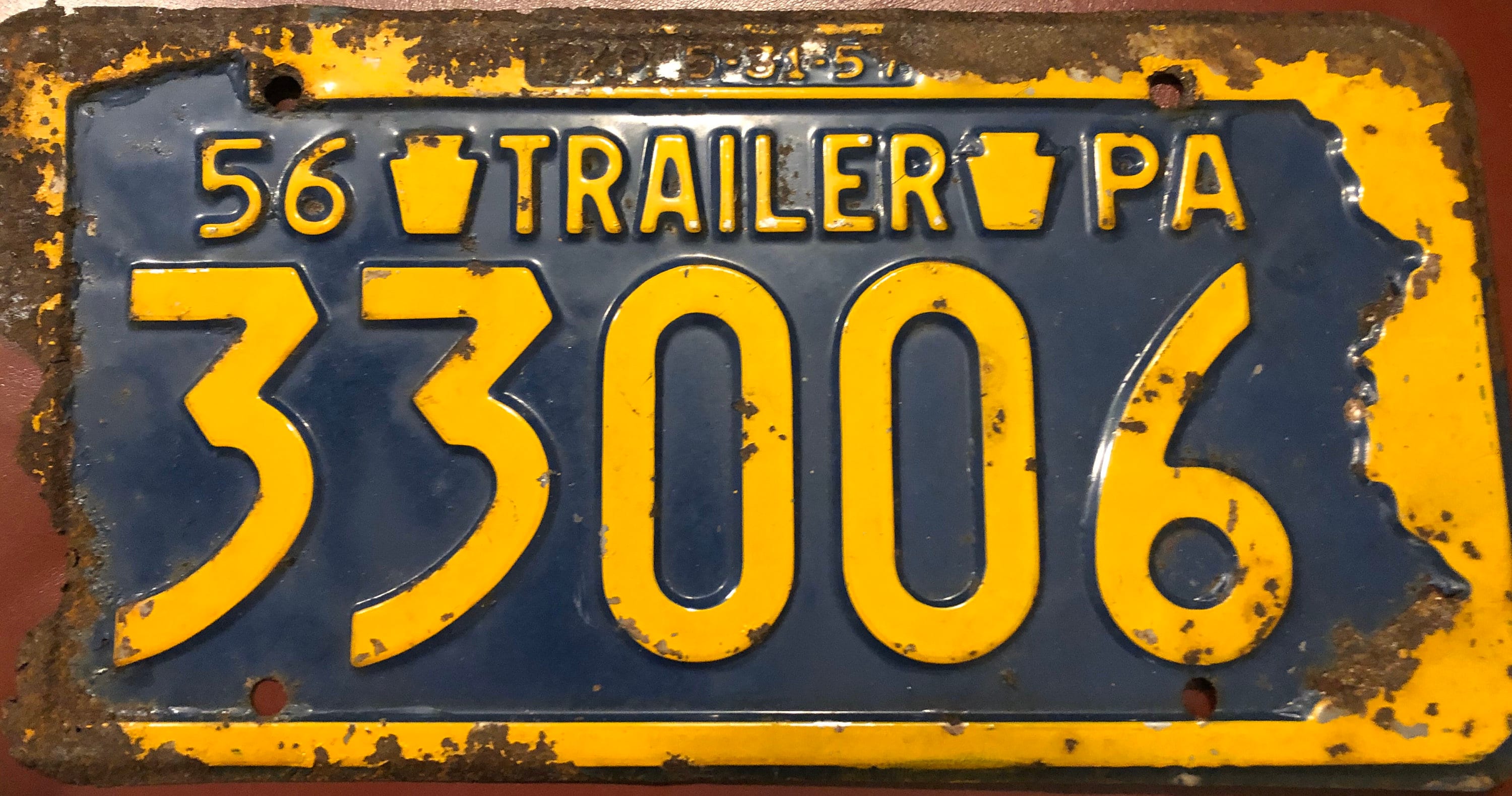 1956 Vintage Pa Trailer License Plate - Etsy Canada