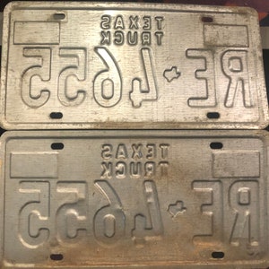 Vintage Original Set of Two 1985 Matching Texas Truck License Plates - Etsy