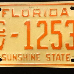 Vintage Original 1975 Florida License Plate (sunshine State) in ...