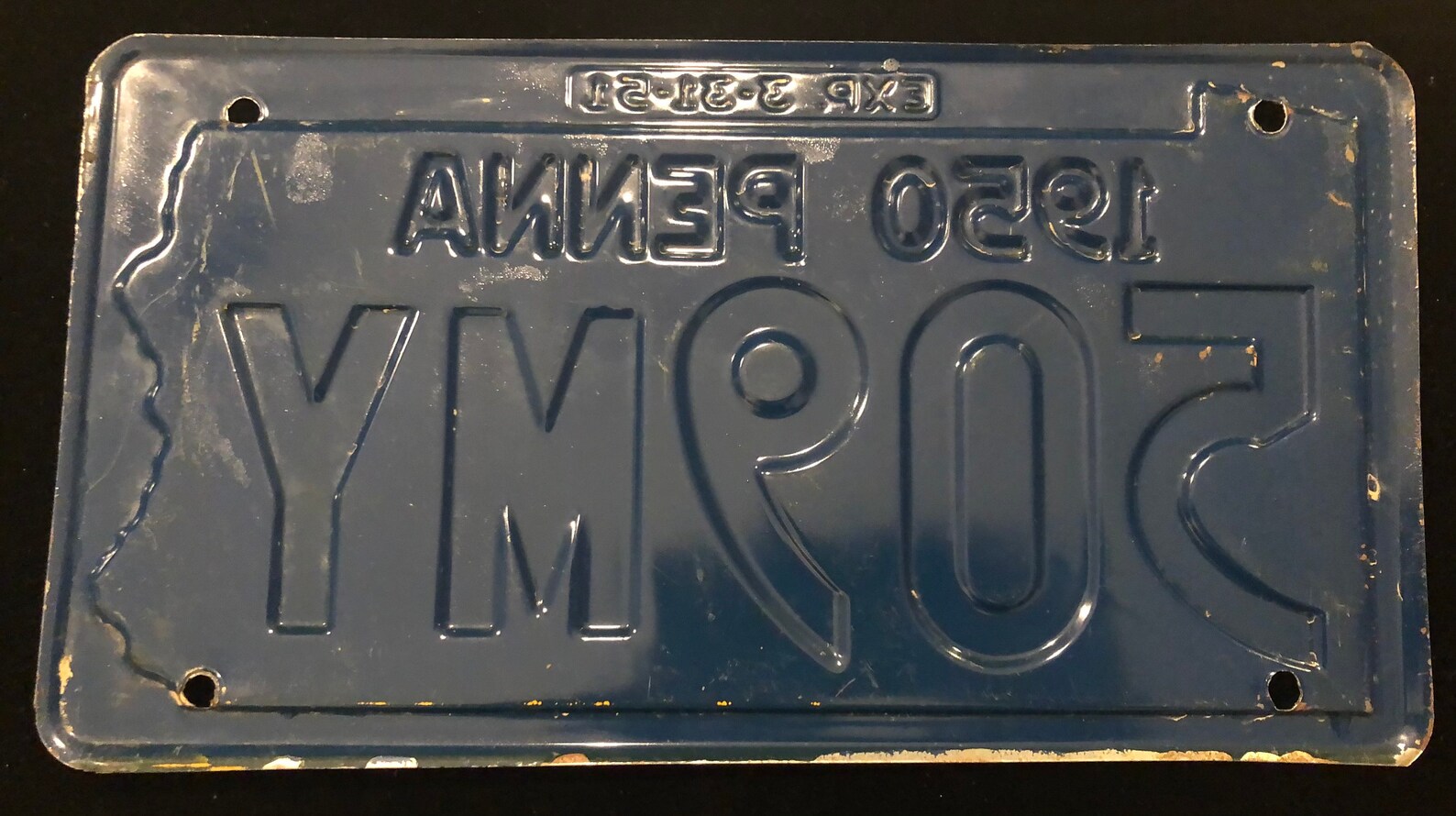 Vintage 1950 PA License Plate in Mint Condition - Etsy
