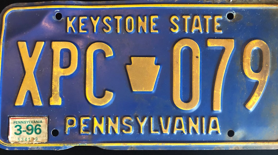 1996 Vintage PA Keystone License Plate in Fair Condition - Etsy