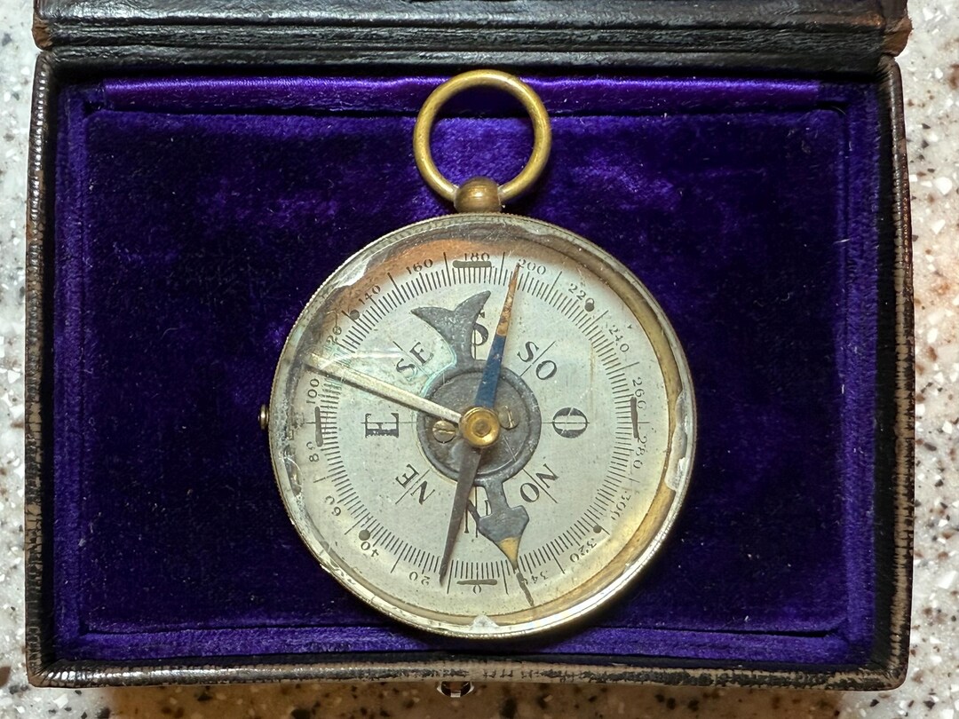 Vintage 1900s Brass Compass in Good Condition - Etsy