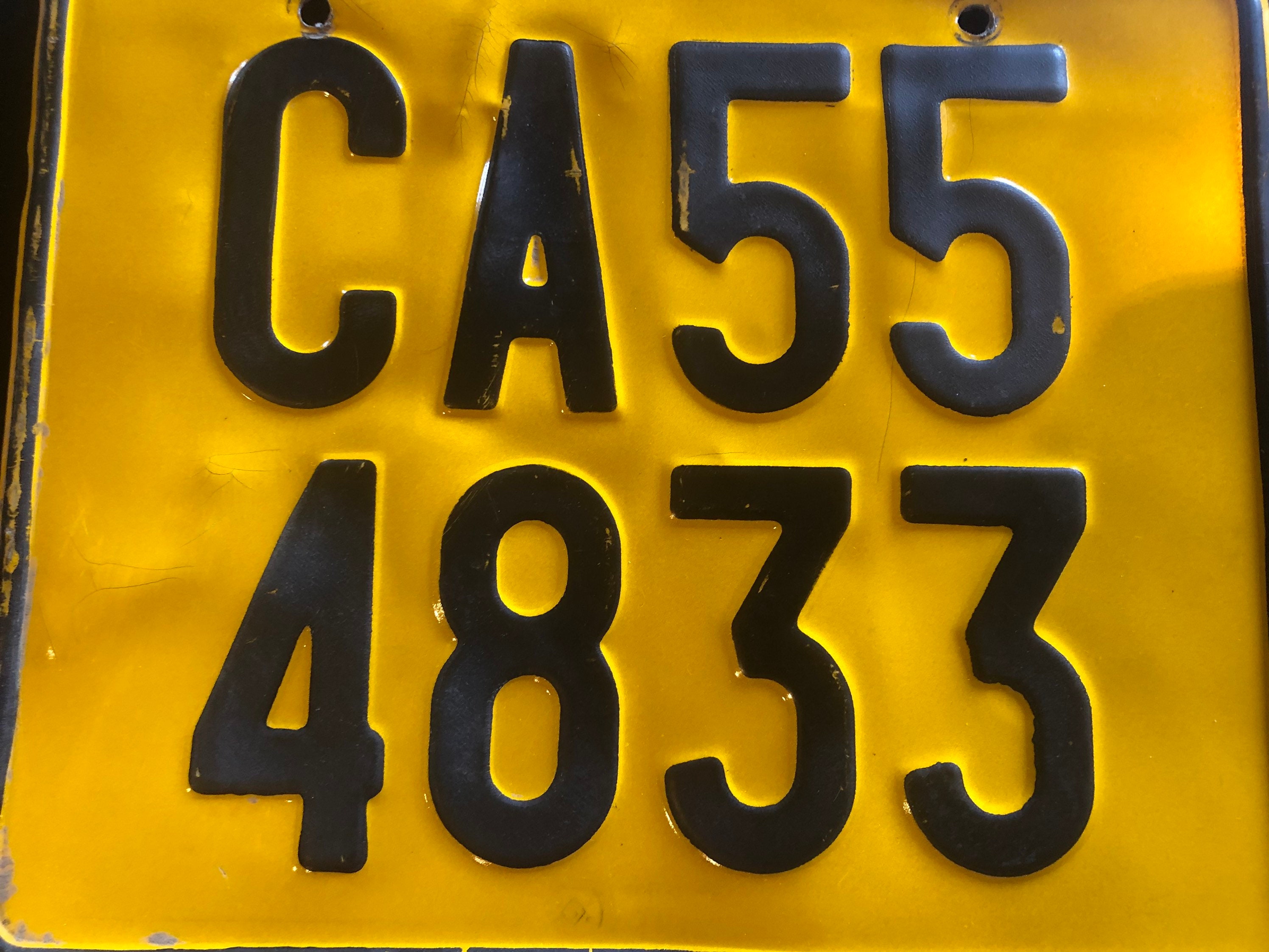 Vintage Original South African capetown Motorcycle License Plate in ...