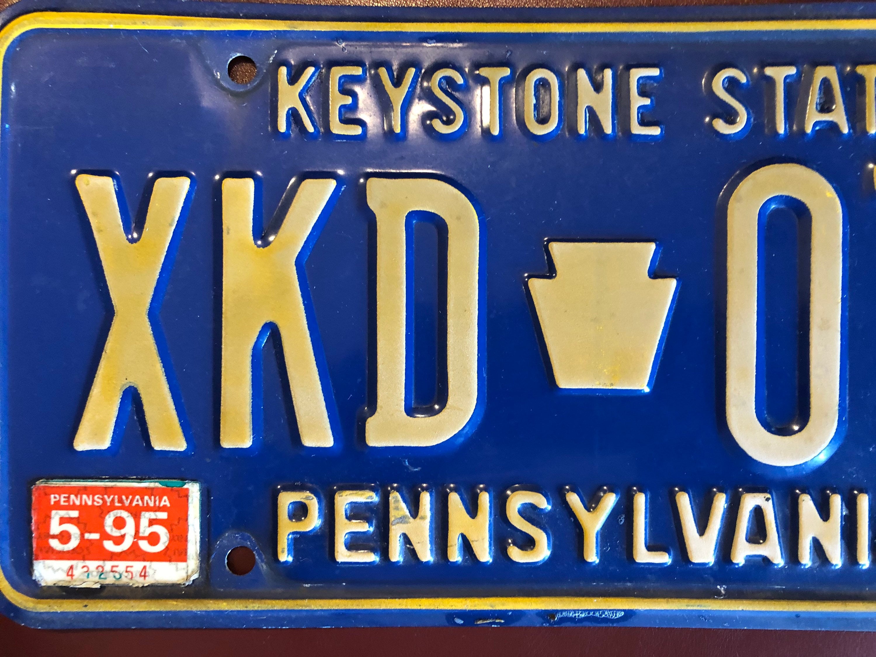 1995 Vintage PA License Plate in Excellent Condition - Etsy