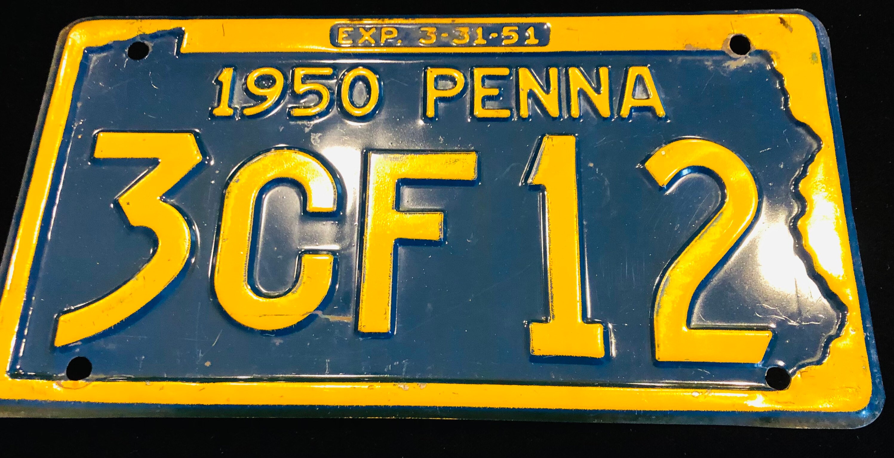 Vintage original 1950 PA License Plate in Mint Condition | Etsy