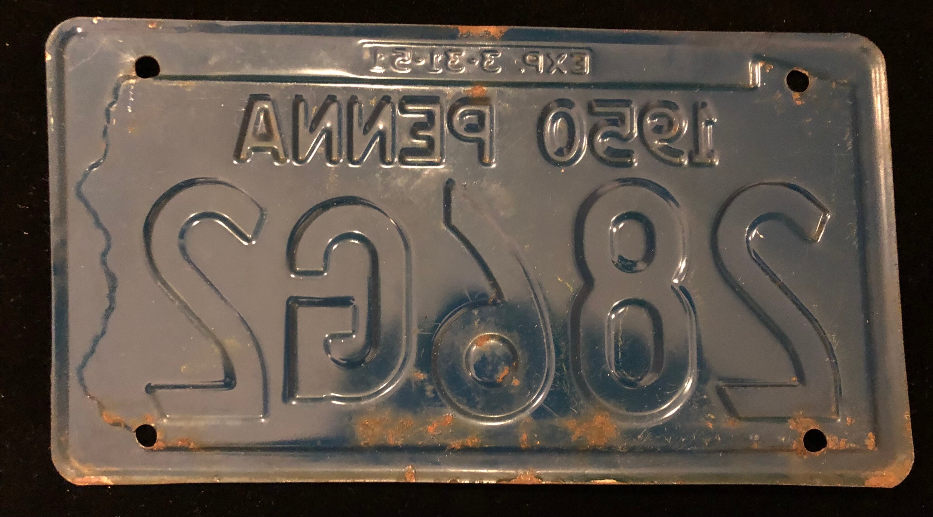 Vintage Original 1950 PA License Plate in Good Condition - Etsy