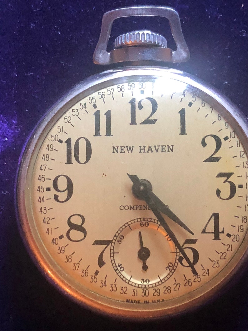 Vintage New Haven Pocket Watch in Excellent Condition no - Etsy