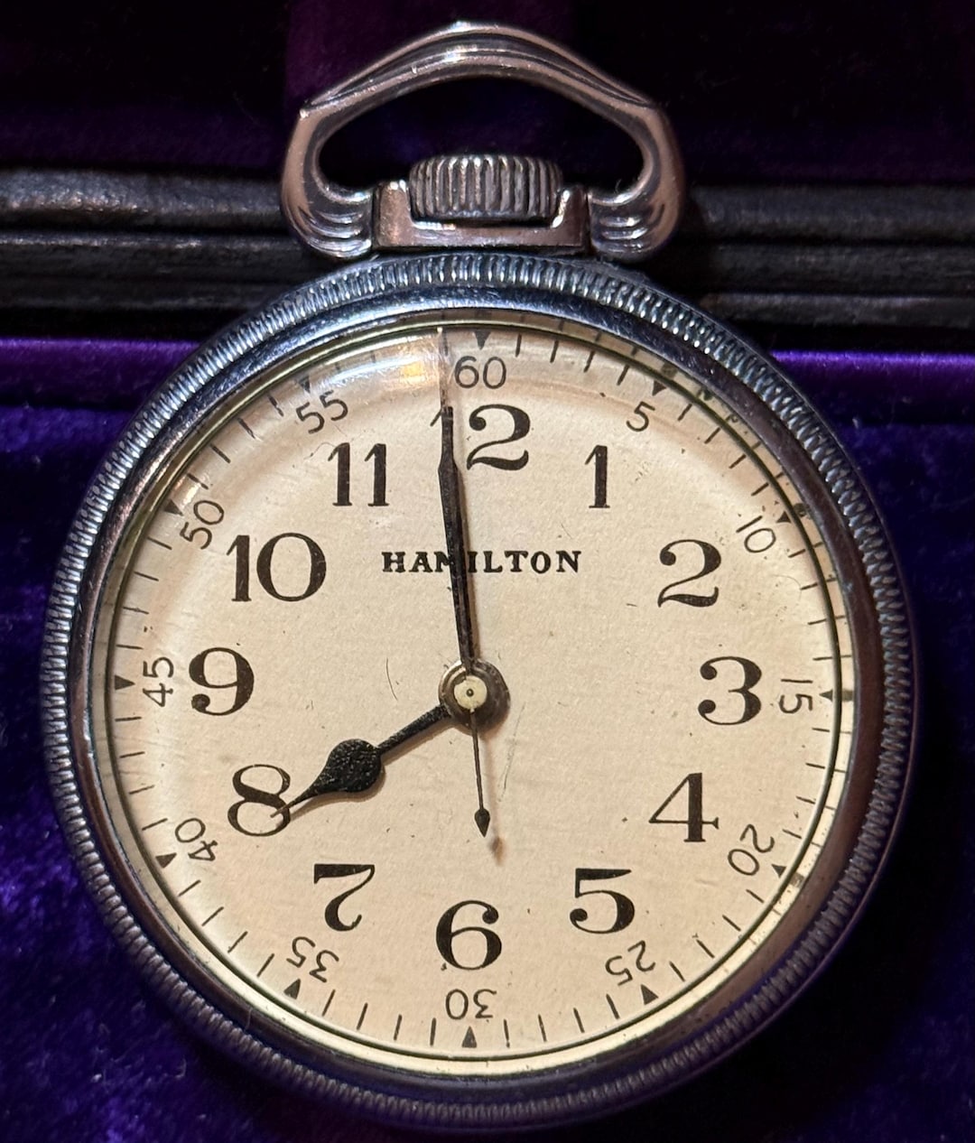 WW2 Era Vintage Mechanical Hamilton Pocket Watch Model AN 5740 White ...