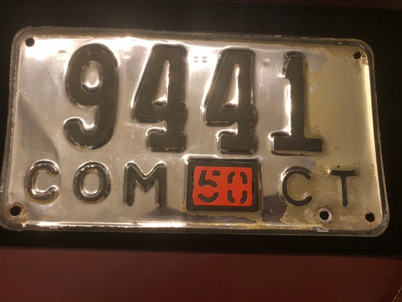 Vintage Original 1950 Connecticut Commercial License Plate in - Etsy