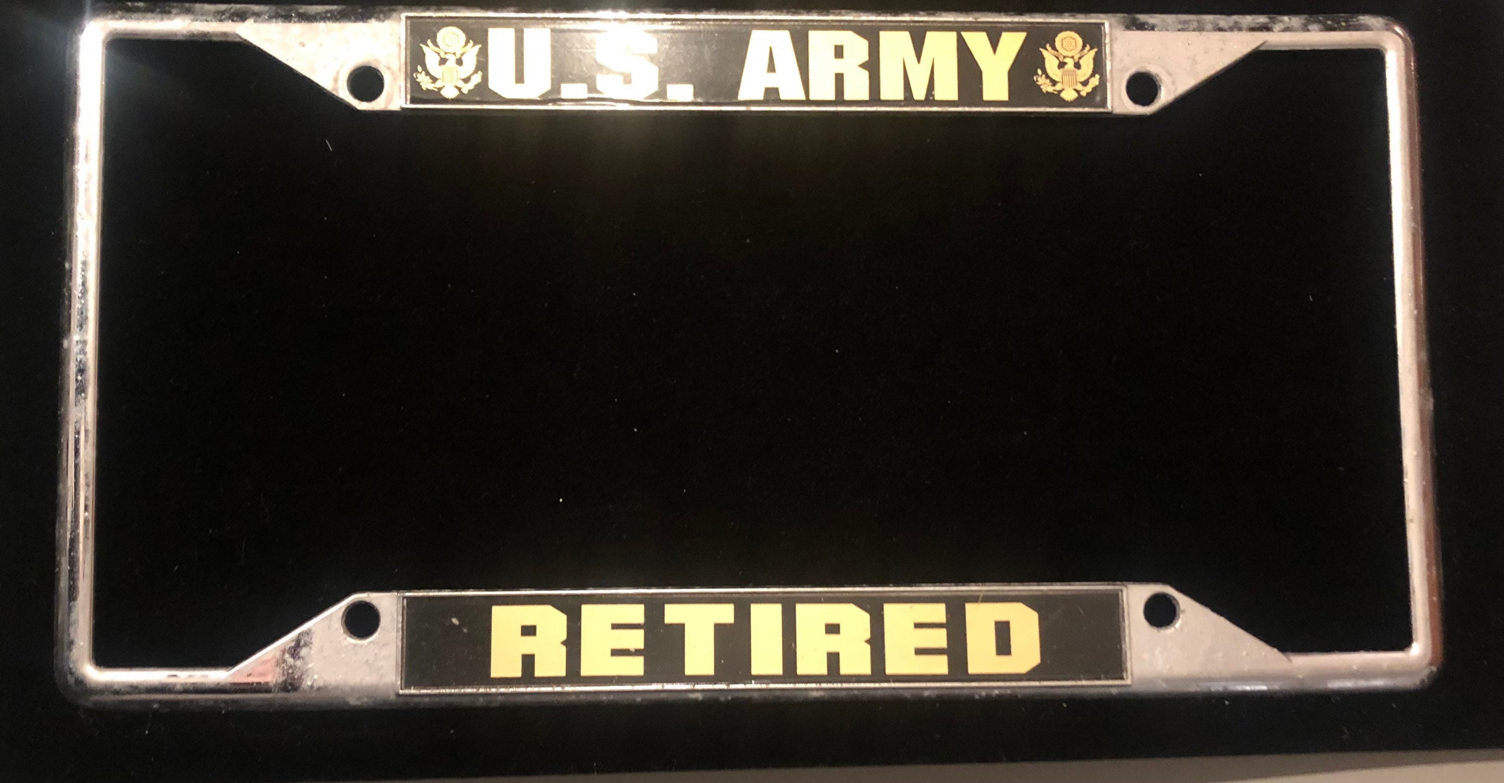 Vintage US Army Retired License Plate Frame in Good Condition - Etsy