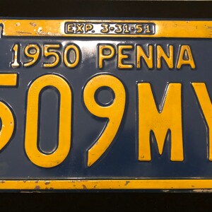 Vintage 1950 PA License Plate in Mint Condition - Etsy