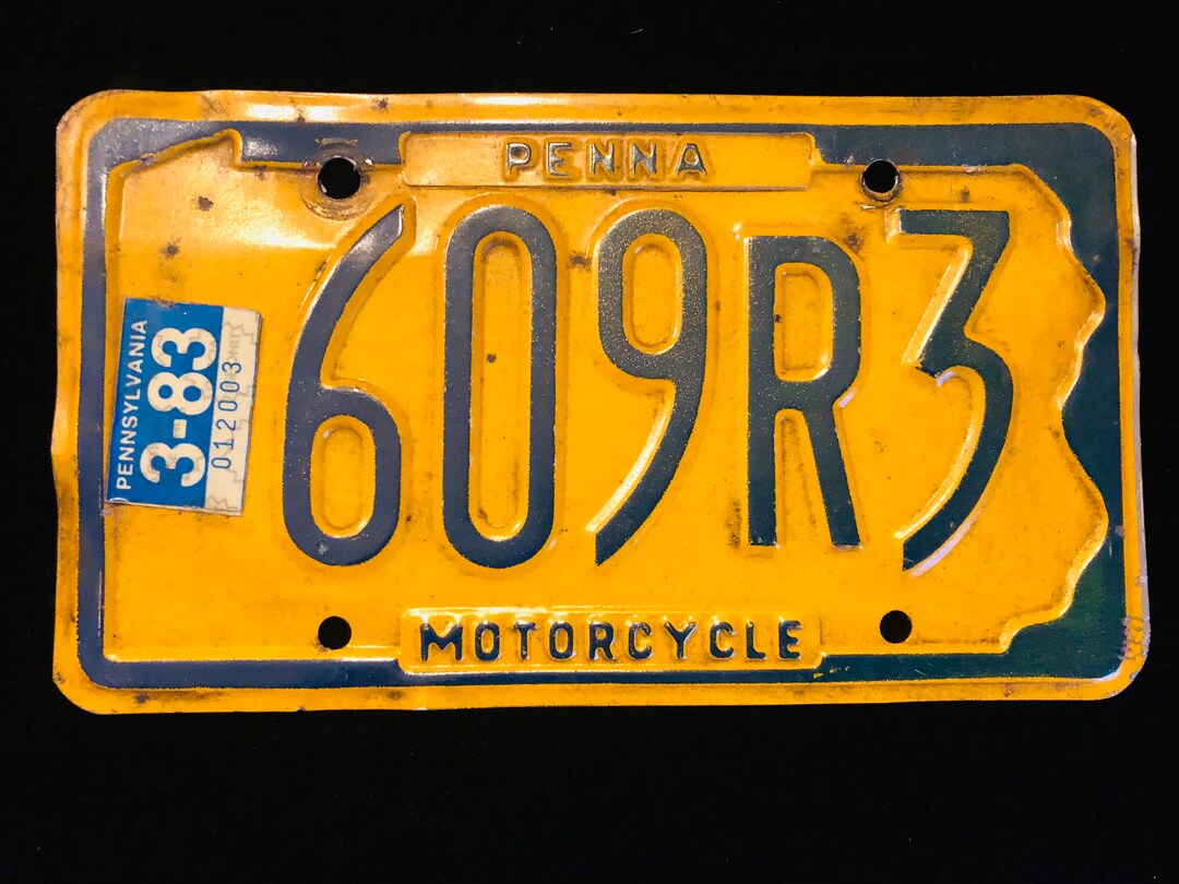 Vintage Original 1983 PA Motorcycle License Plate - Etsy