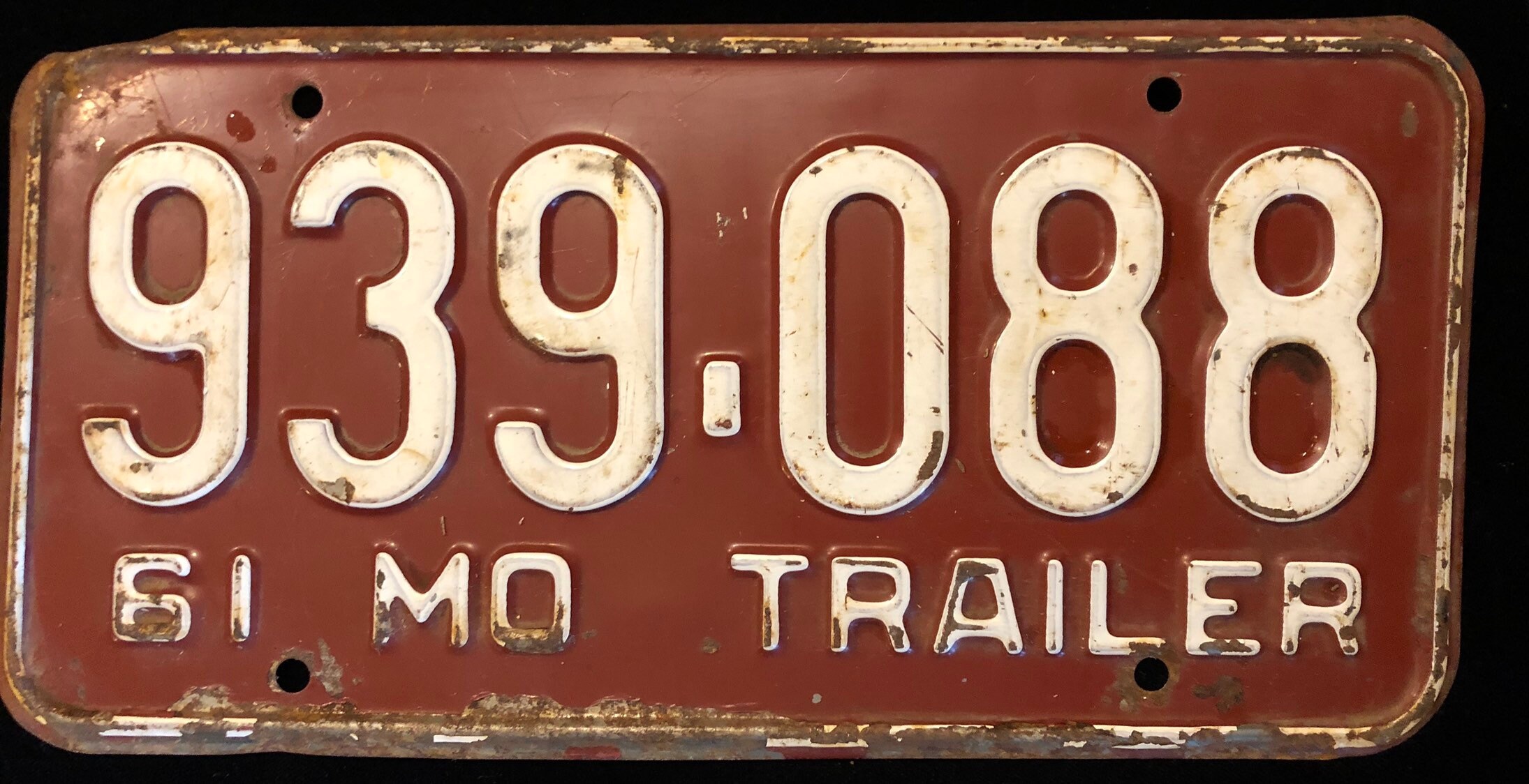 Vintage 1961 Missouri Trailer License Plate - Etsy