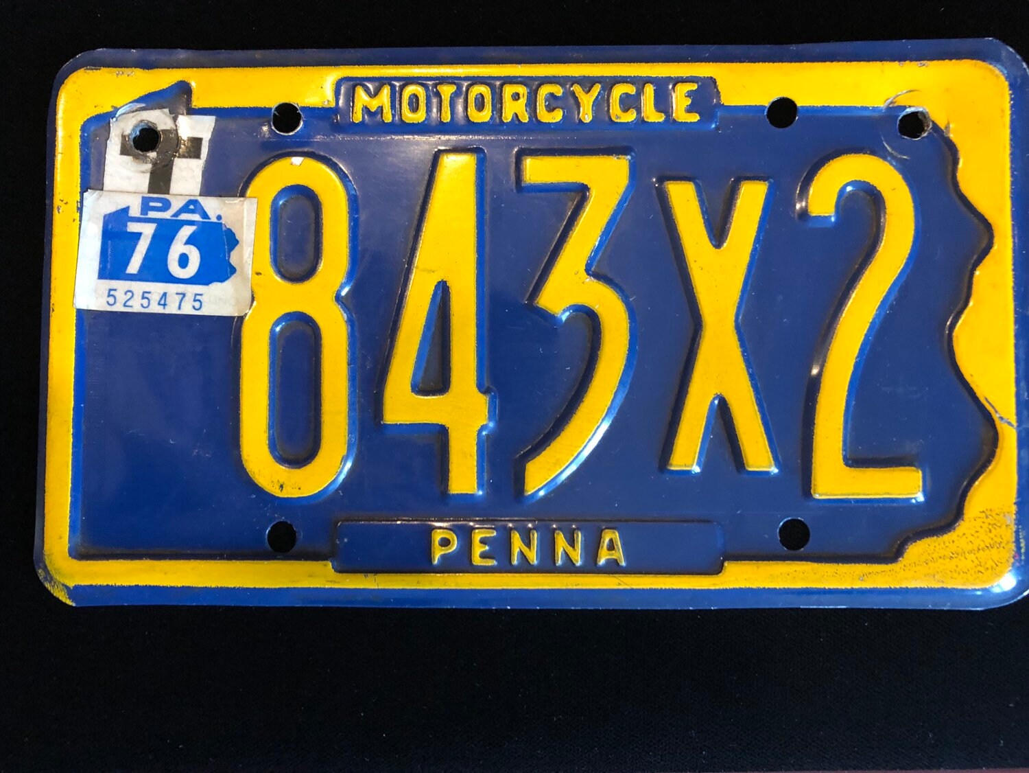 1976 Vintage Original PA Motorcycle License Plate in Mint - Etsy