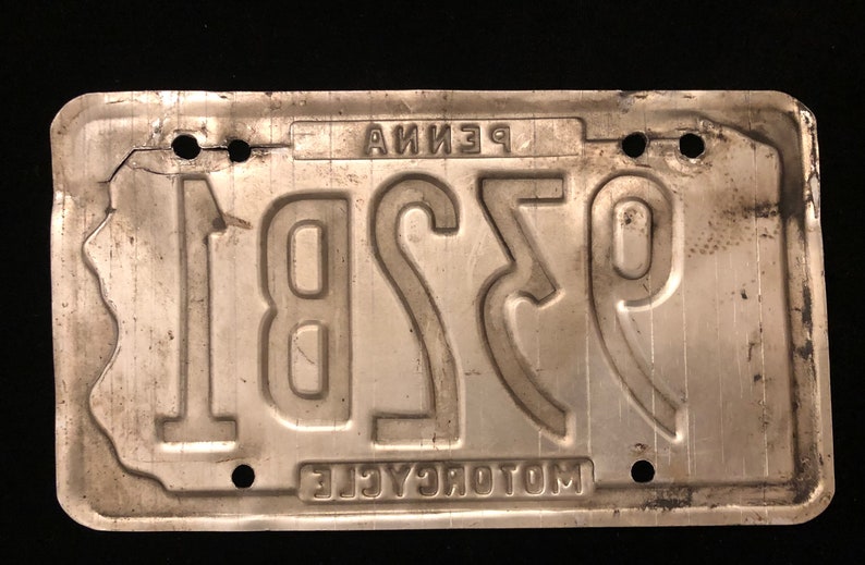 Vintage 1980s Original PA Motorcycle License Plate in Good - Etsy