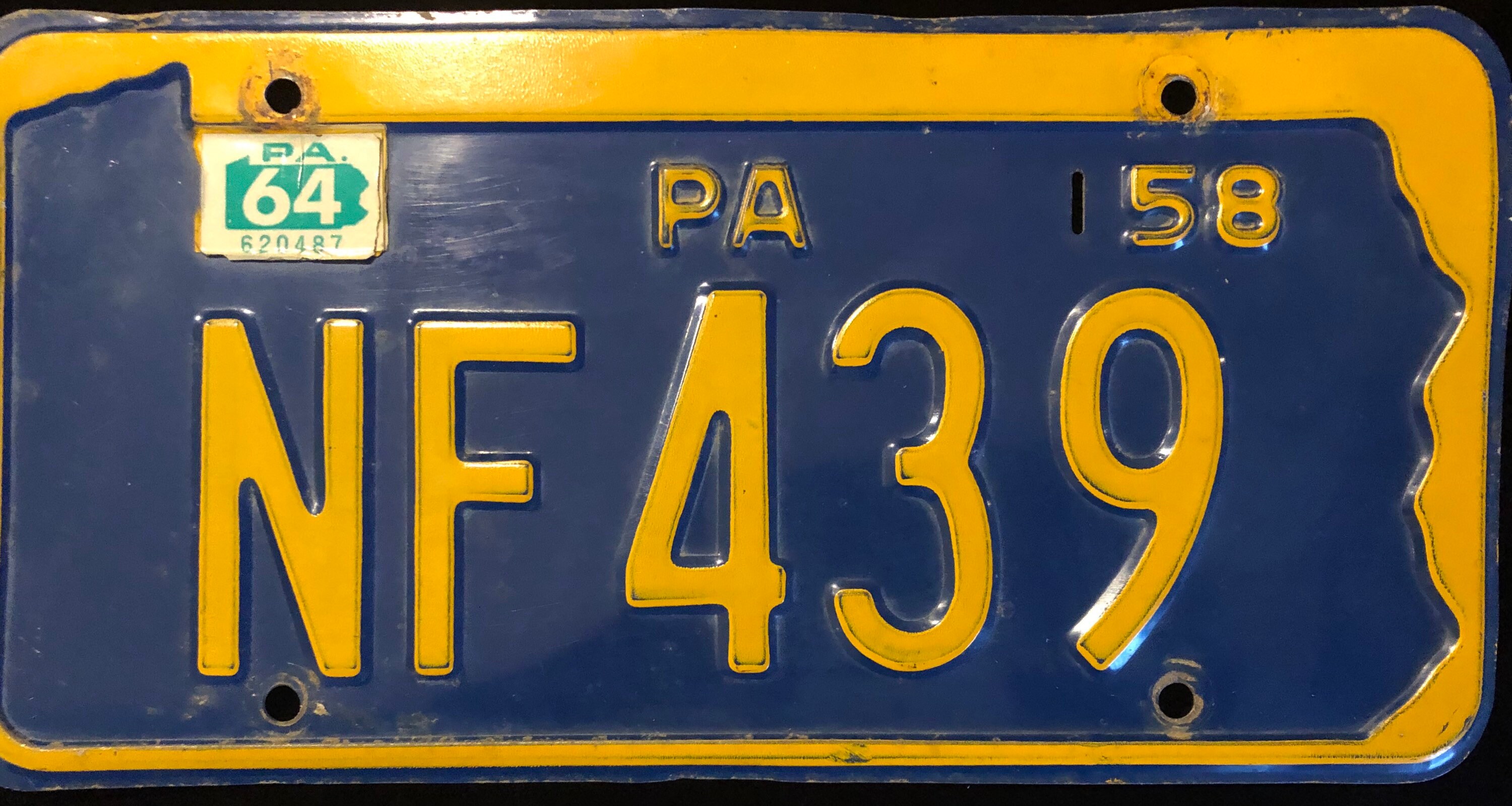 Vintage 1958 PA License Plate in Excellent Condition - Etsy