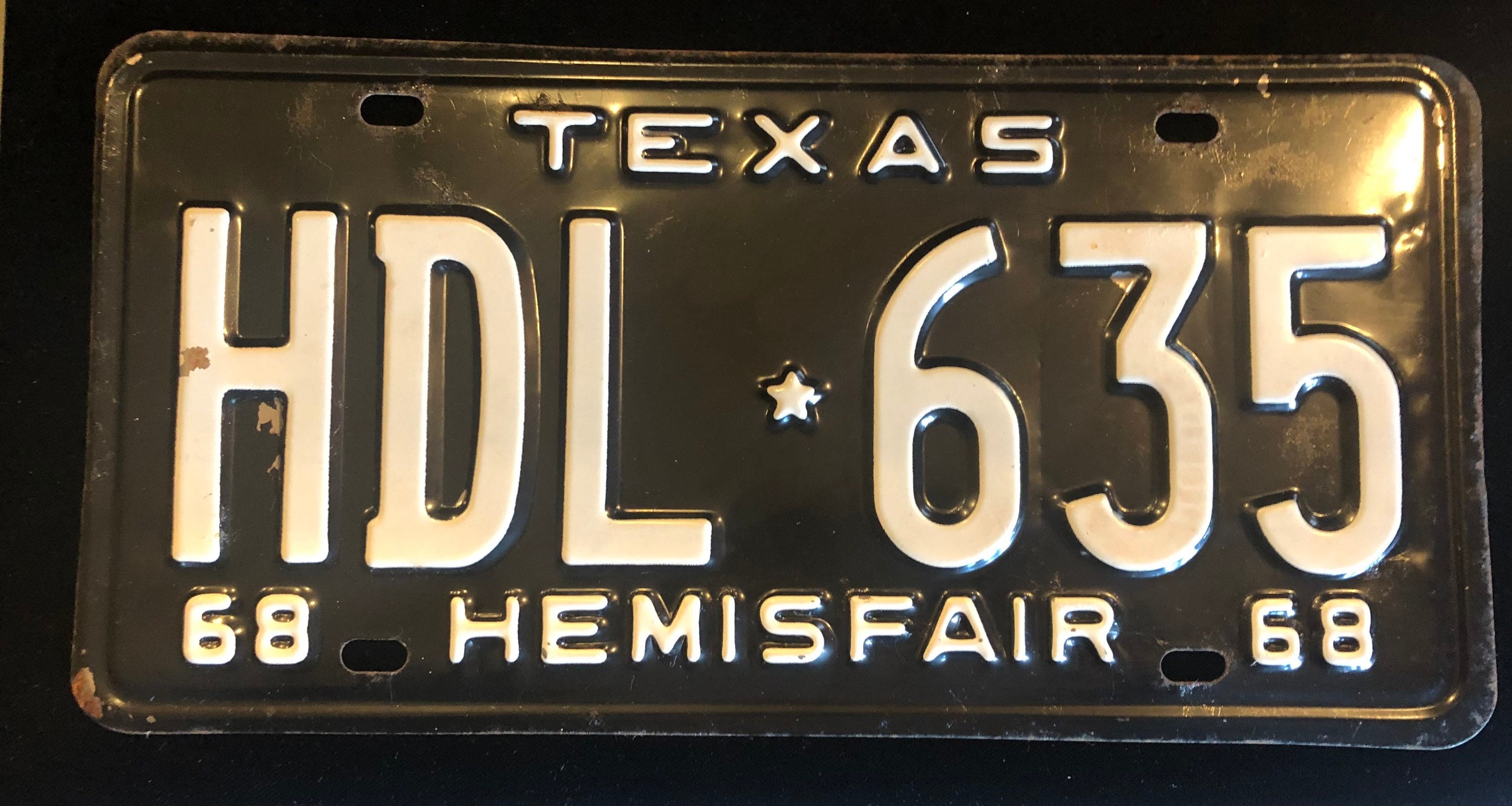 Vintage Original 1968 Texas Hemisfair License Plate in Excellent ...