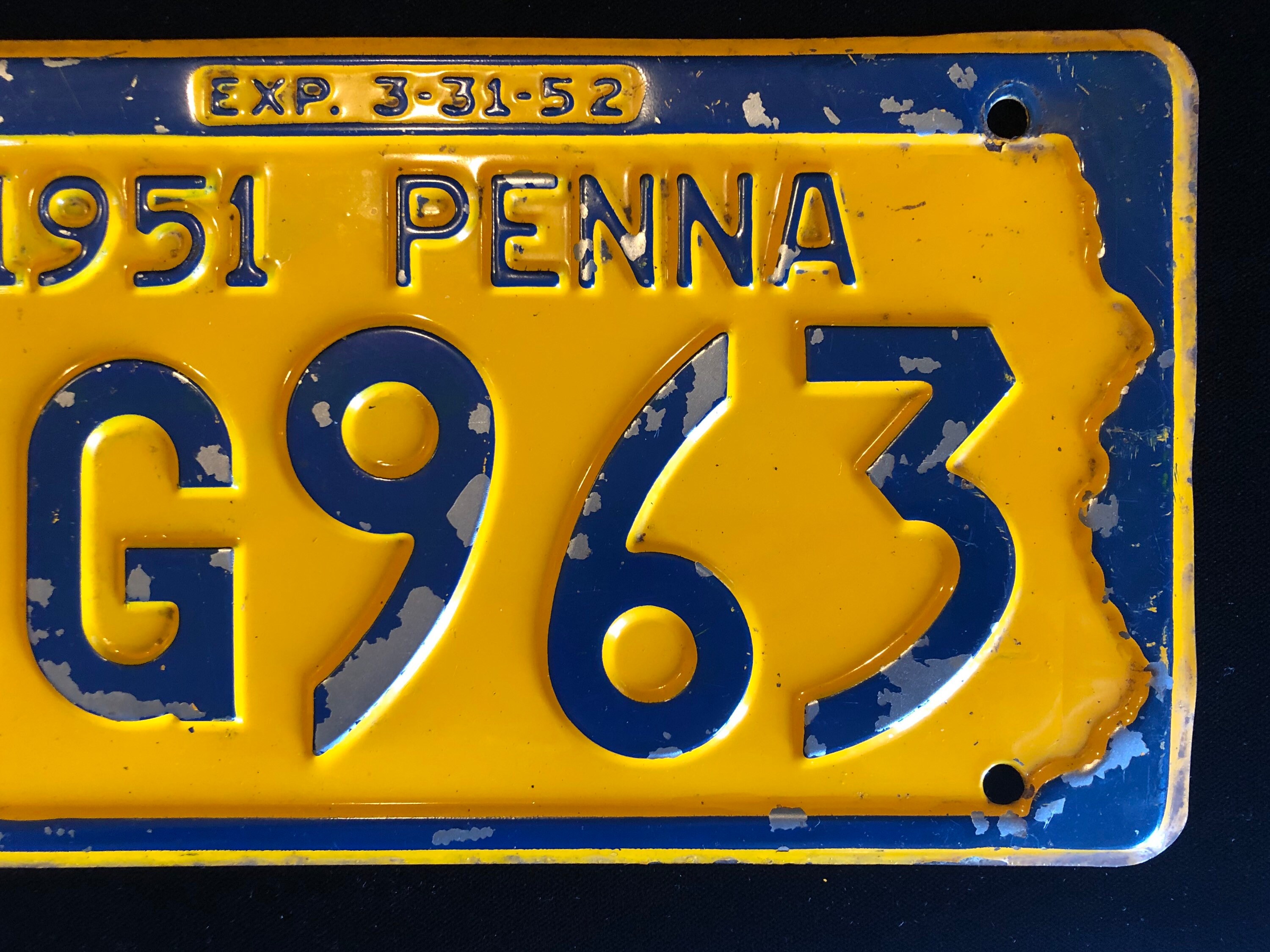 Vintage 1951 PA Original License Plate in Excellent Condition - Etsy