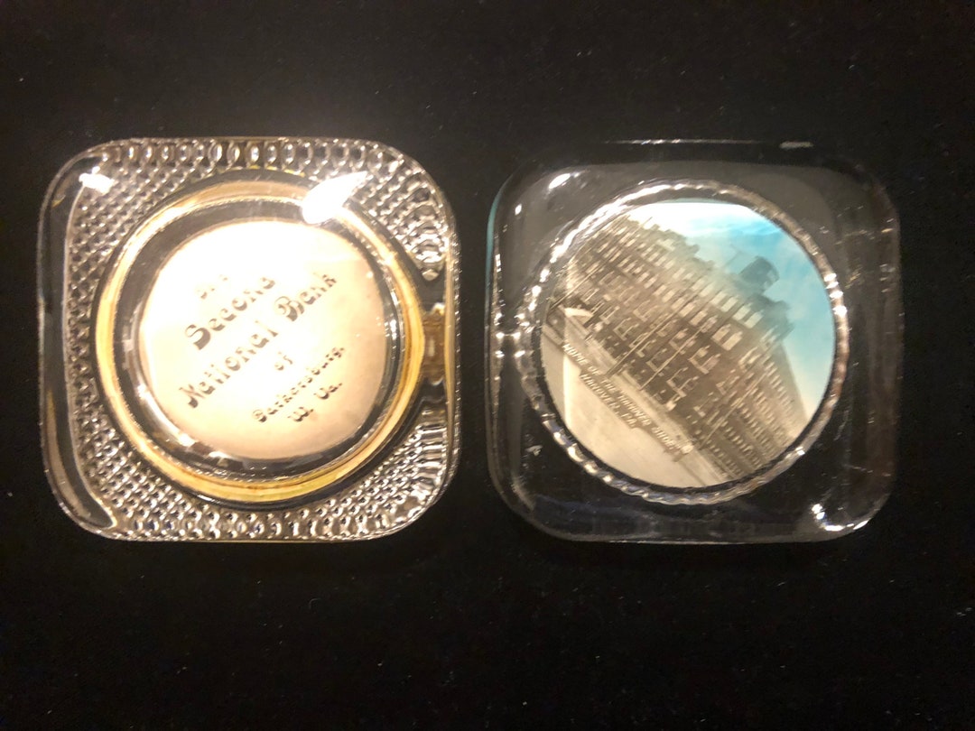 Set of Two (2) Vintage Glass Paperweights in Excellent Condition - Etsy