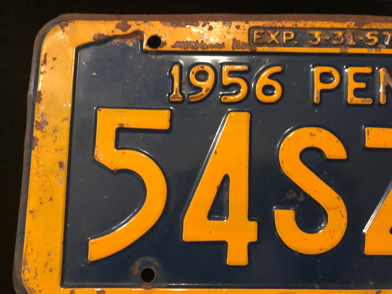 Vintage Original 1956 PA License Plate in Good Condition - Etsy