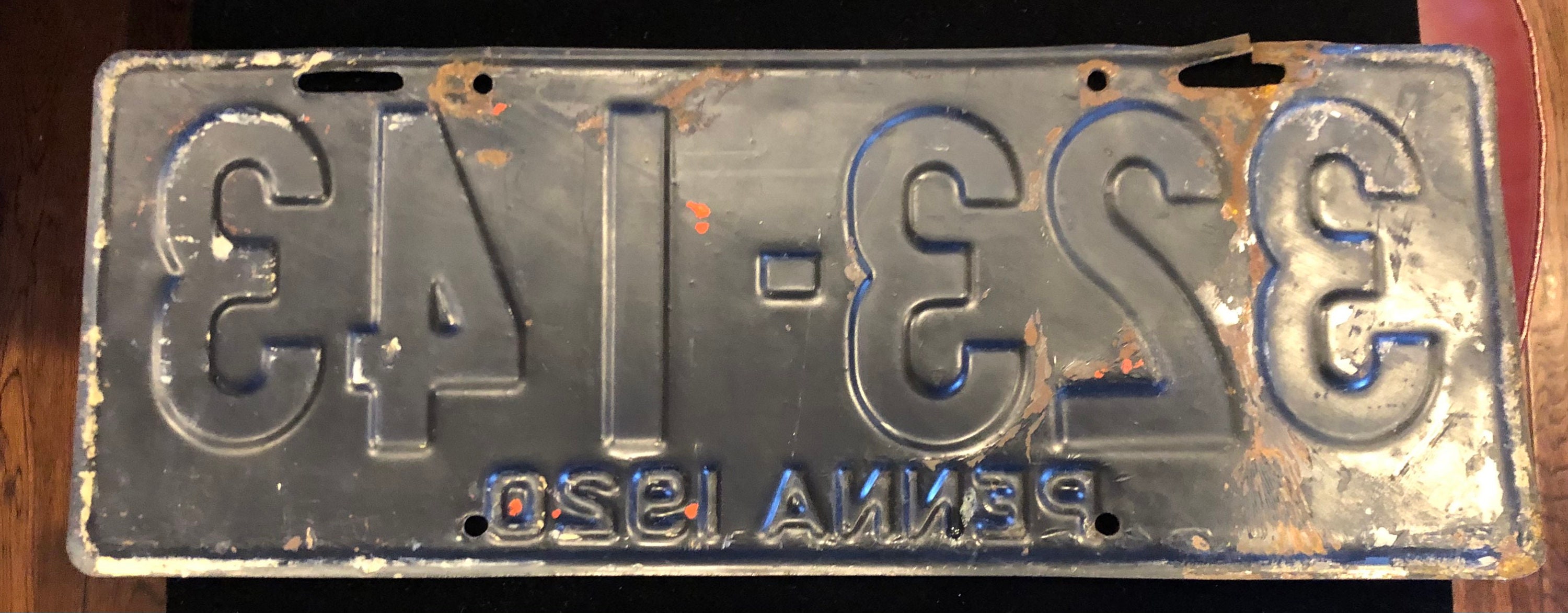 Vintage Original Extra long 1920 PA license plate in good - Etsy