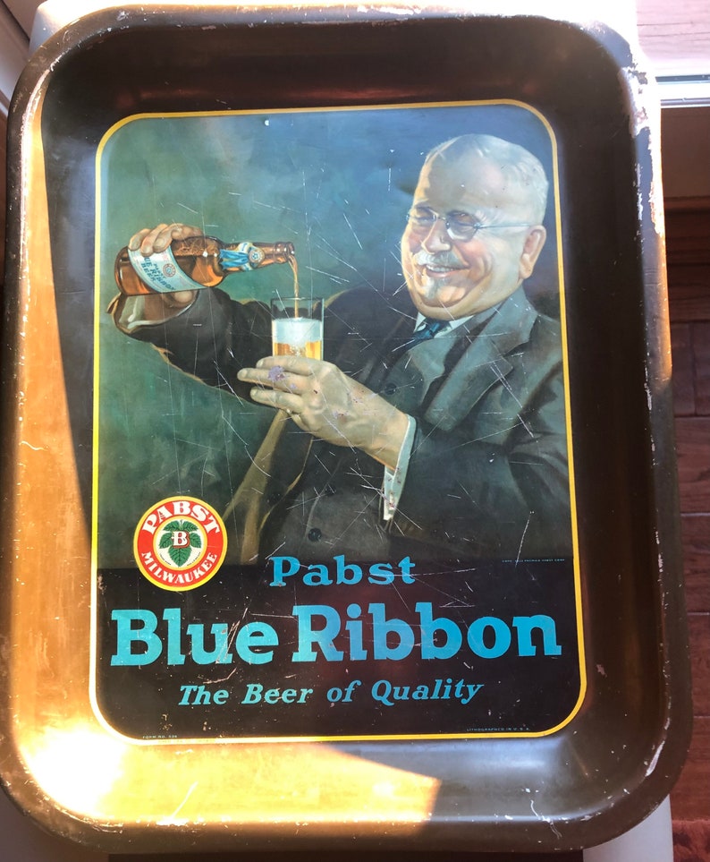 Vintage 1930s Original Pabst Blue Ribbon Beer Tray in Good Condition - Etsy