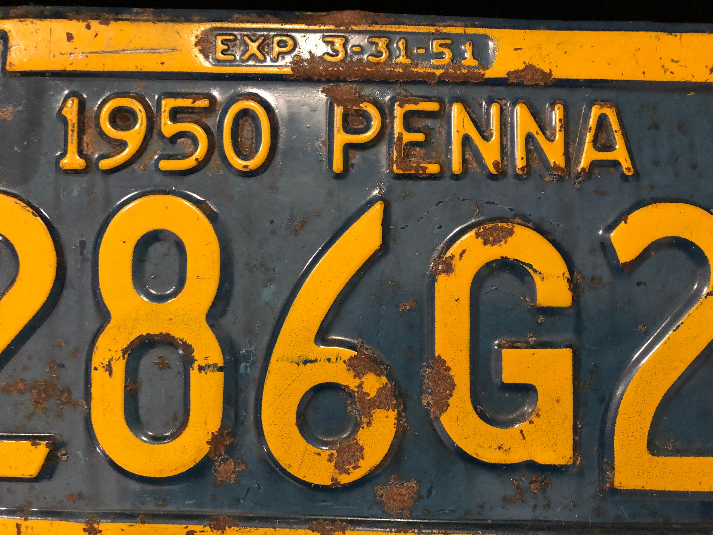 Vintage Original 1950 PA License Plate in Good Condition - Etsy