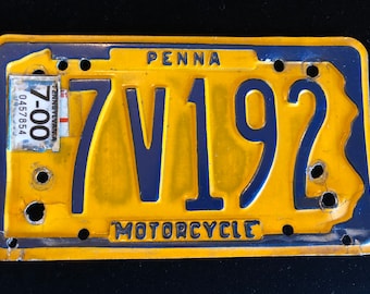 Pa Motorcycle License Plate - Etsy