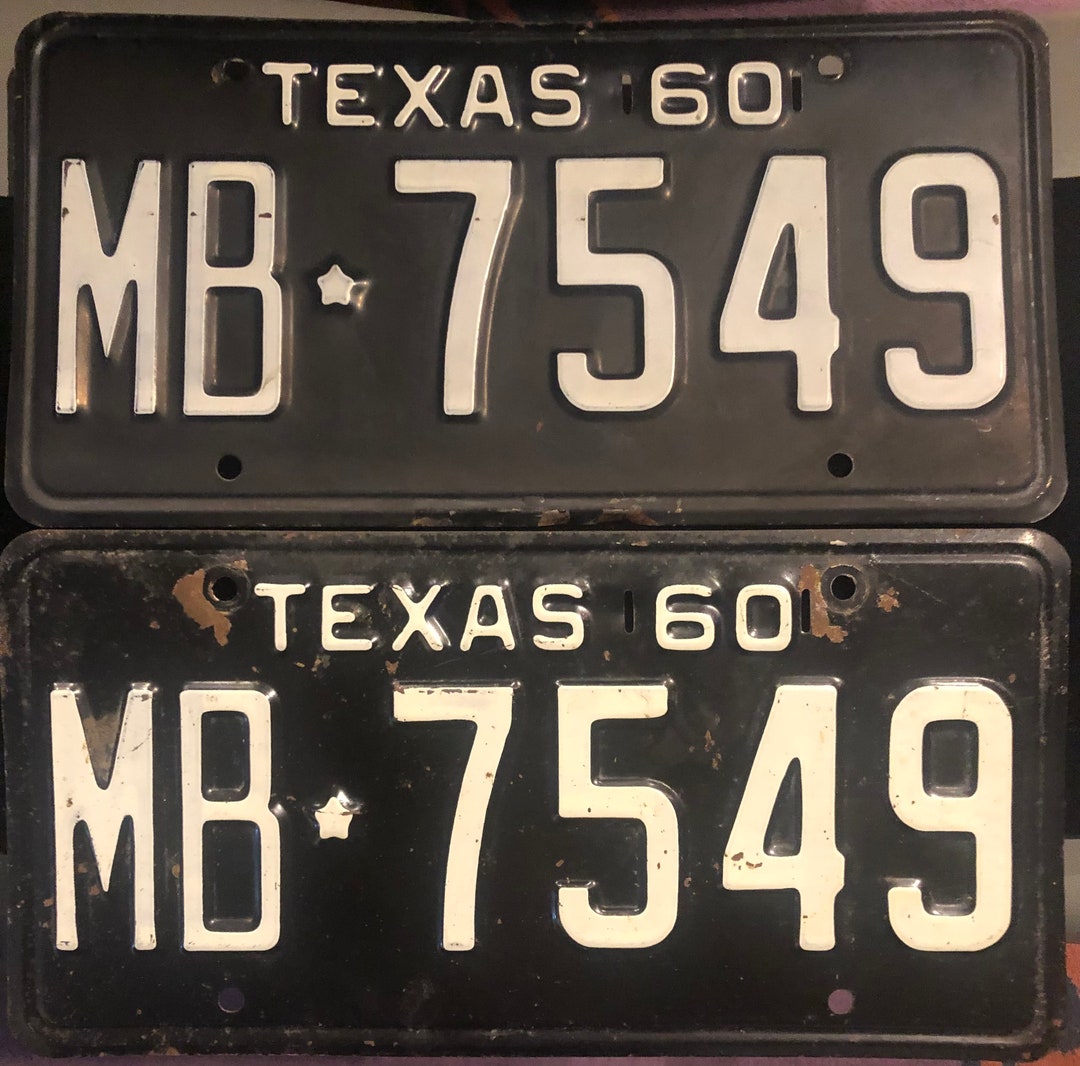 Vintage Matching Set of Two 1960 Texas License Plates - Etsy