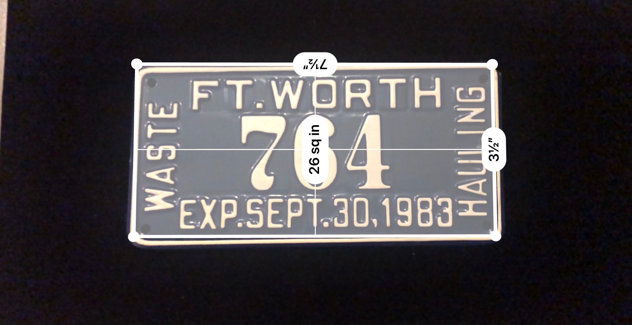 Vintage Original 1983 Ft Worth Hauling Waste License Plate in Mint ...