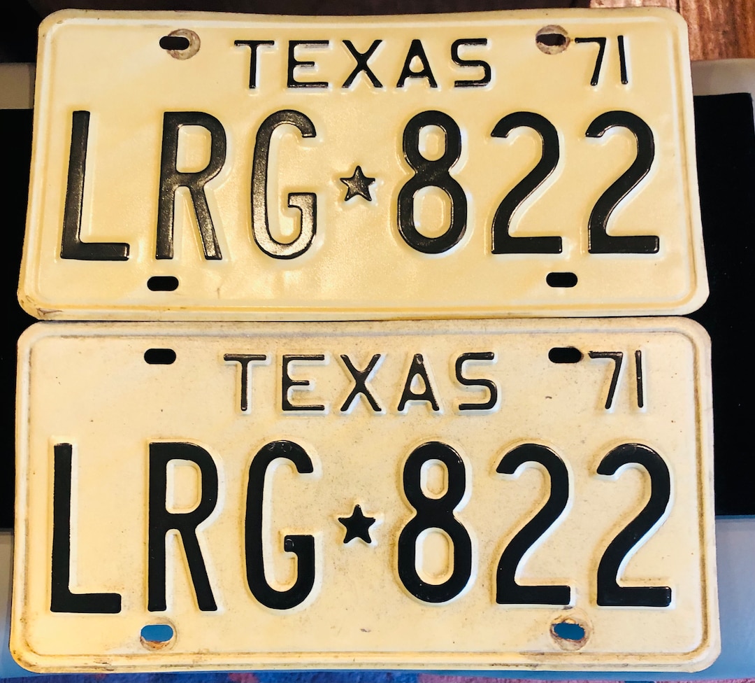 Vintage Original Matching Set of Two 1971 Texas License Plates - Etsy