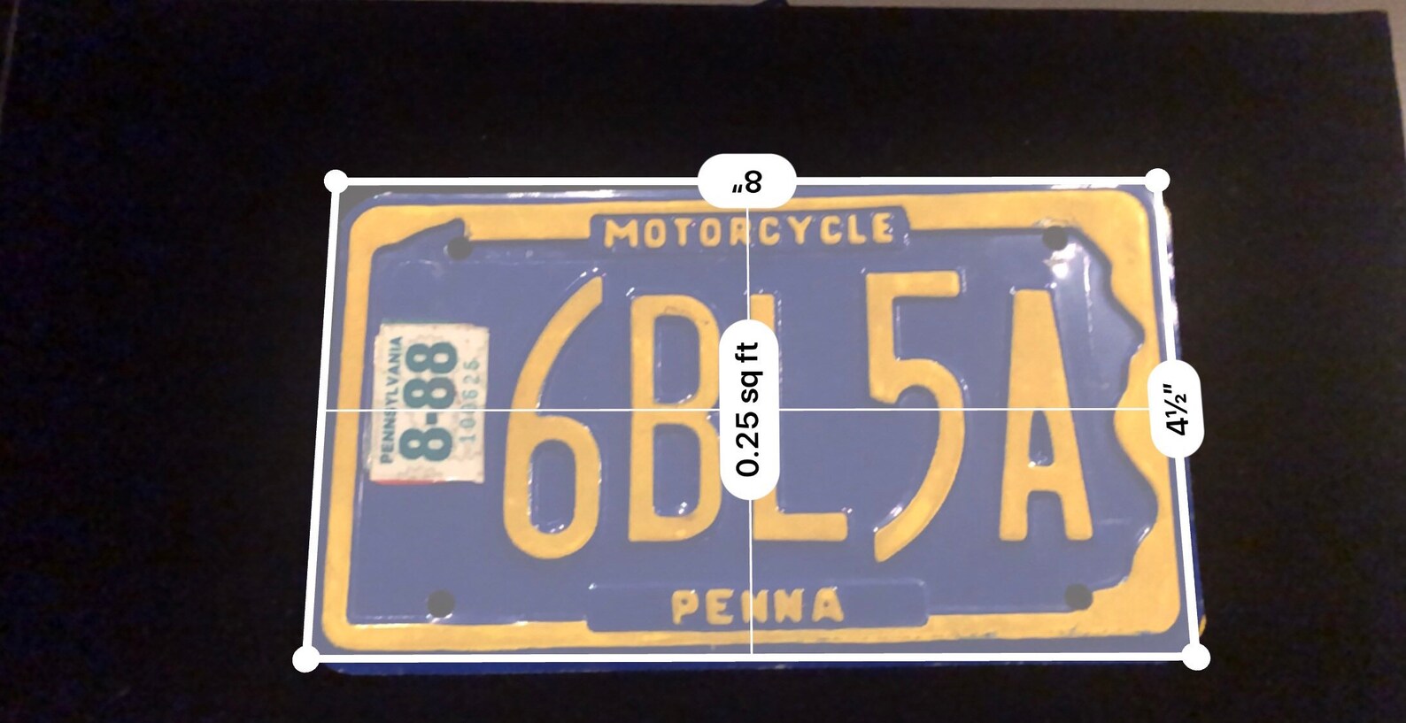 Vintage Original 1988 PA Motorcycle License Plate in Excellent | Etsy